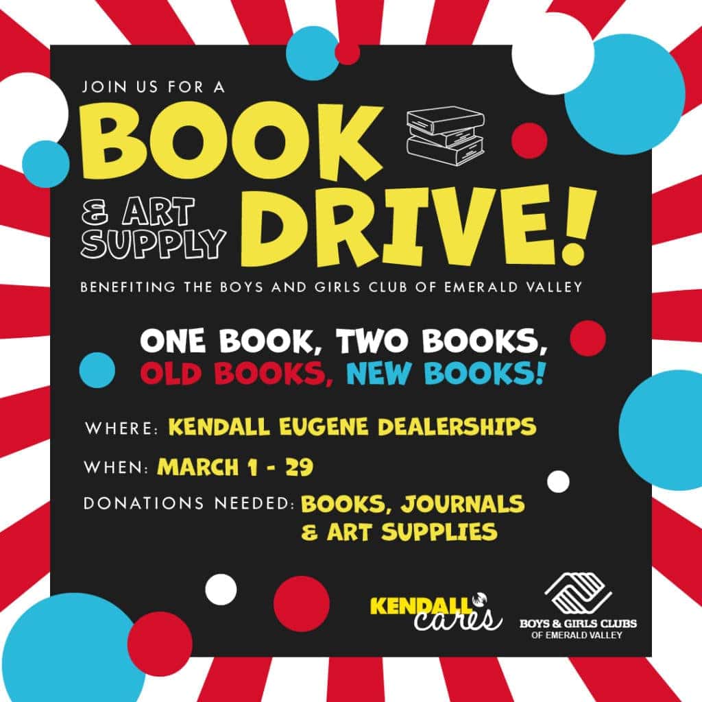 Kendall Bend Book & Art Supply Drive | Kendall Auto Oregon