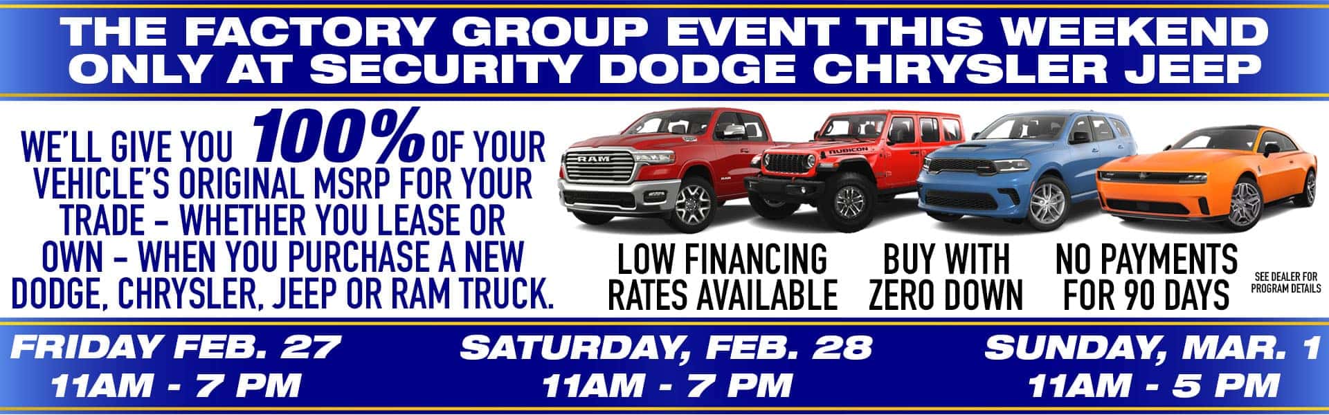 Security Dodge Chrysler Jeep Ram vehicles in Amityville, NY